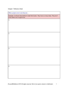 Chapter 1 Reflection Sheet - The Writing Gym
